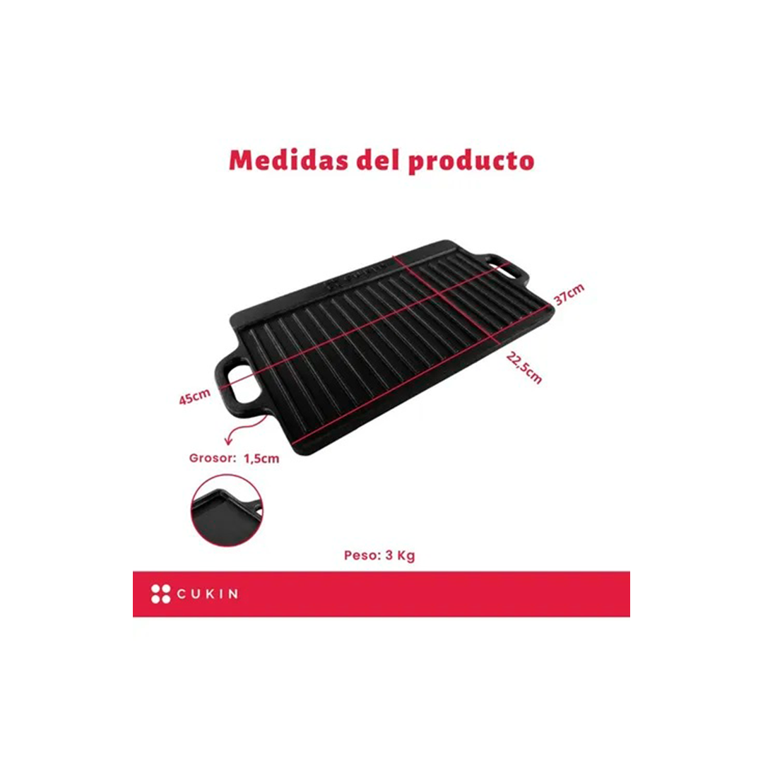 Asados y Punto ⋆ Plancha Churrasquera De Hierro Fundido